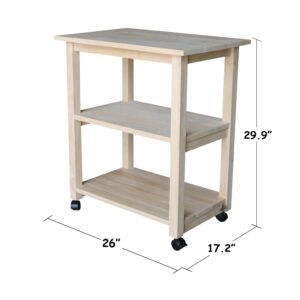 International Concepts Microwave Cart, Unfinished