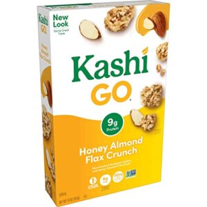 kashi go breakfast cereal, family breakfast, fiber cereal, honey almond flax crunch (4 boxes)