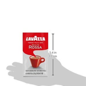 Lavazza Qualita Rossa Ground Coffee Blend, Medium Roast, 8.8 Ounce (Pack of 4)