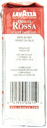 Lavazza Qualita Rossa Ground Coffee Blend, Medium Roast, 8.8 Ounce (Pack of 4)