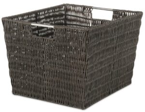 whitmor rattique storage tote basket - espresso