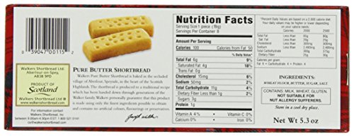 Walker’s Pure Butter Shortbread Fingers - 8-Count Box (Pack of 6) - Authentic Shortbread Cookies from Scotland​