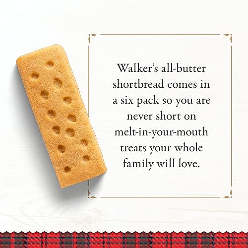 Walker’s Pure Butter Shortbread Fingers - 8-Count Box (Pack of 6) - Authentic Shortbread Cookies from Scotland​