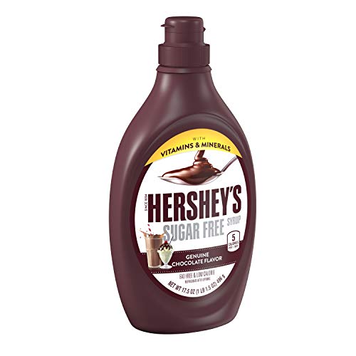 HERSHEY'S Zero Sugar Chocolate Syrup Bottles, 17.5 oz (6 Count)