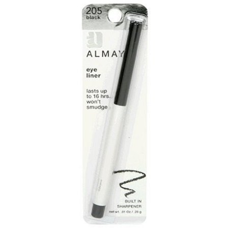 Almay Eyeliner Pencil, Black [205], 0.01 oz (Pack of 2)