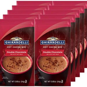 Ghirardelli Double Chocolate Hot Cocoa Mix, 0.85-Ounce Packets (Pack of 10)