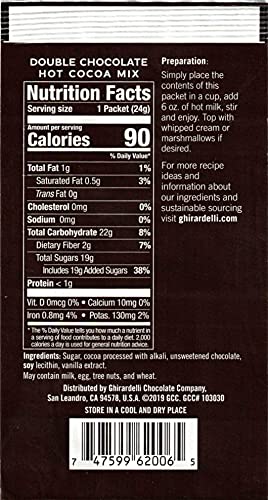 Ghirardelli Double Chocolate Hot Cocoa Mix, 0.85-Ounce Packets (Pack of 10)