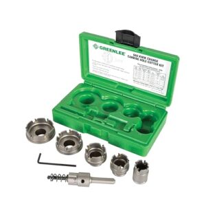 greenlee 660 6-piece quick change carbide-tipped hole cutter set, 7/8" - 2"