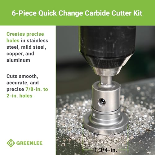 Greenlee 660 6-Piece Quick Change Carbide-Tipped Hole Cutter Set, 7/8" - 2"