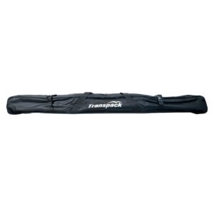 TRANSPACK SKI 182 Super Tough Water-Resistant Lightweight Compact Padded Travel Ski Bag Designed for a Single Pair of Skis - 182 cm, Black