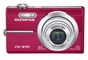 olympus fe-370 digital camera 8mp 5x opt zoom 2.7 lcd red 222510