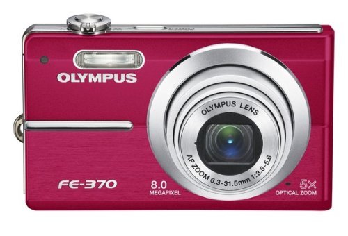 Olympus FE-370 Digital Camera 8MP 5x Opt Zoom 2.7 LCD Red 222510