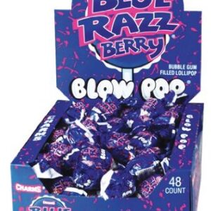 Charms Blow Pops Blue Razz Berry Flavor, 48 Count (Pack of 1)