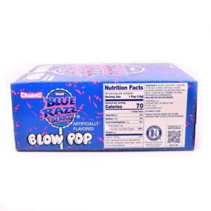 Charms Blow Pops Blue Razz Berry Flavor, 48 Count (Pack of 1)