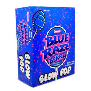 Charms Blow Pops Blue Razz Berry Flavor, 48 Count (Pack of 1)