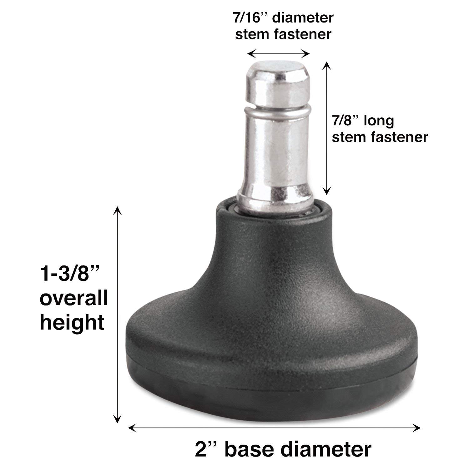 Master Caster 70178 Low Profile Bell Glides, 100 lbs./Glide, B Stem, 5/Set