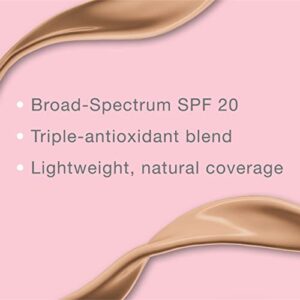 Neutrogena Healthy Skin Liquid Makeup Foundation, Broad Spectrum SPF 20 Sunscreen, Lightweight & Flawless Coverage Foundation with Antioxidant Vitamin E & Feverfew, Natural Ivory, 1 fl. oz