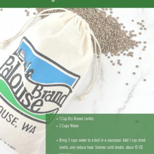 Small Brown Dry Lentils | 5 LBS Plastic Free Packaging | Family Farmed in Washington State | 100% Desiccant Free | Non-GMO | 100% Non-Irradiated | Kosher | Field Traced | Burlap Bag