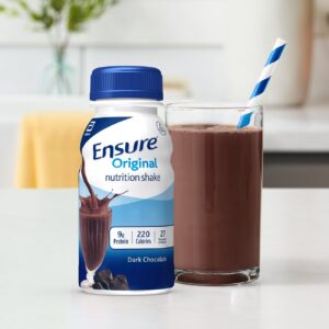 Ensure Original Dark Chocolate Nutrition Shake | Meal Replacement Shake | 24 Pack, Plastic Bottle, Liquid