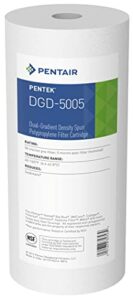 pentair pentek dgd-5005 big blue water filter, 10-inch whole house sediment filter cartridge replacement, dual-gradient density spun polypropylene, 10" x 4.5", 5 micron, pack of 1