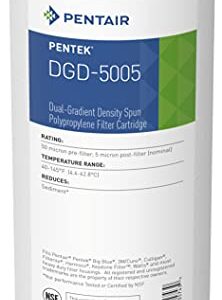 Pentair Pentek DGD-5005 Big Blue Water Filter, 10-Inch Whole House Sediment Filter Cartridge Replacement, Dual-Gradient Density Spun Polypropylene, 10" x 4.5", 5 Micron, Pack of 1