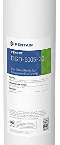 Pentair Pentek DGD-5005-20 Big Blue Water Filter, 20-Inch Whole House Sediment Filter Cartridge Replacement, Dual-Gradient Density Spun Polypropylene, 20" x 4.5", 5 Micron, Pack of 1, White