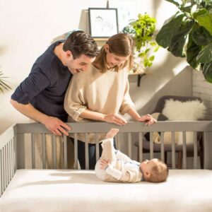 Naturepedic Organic Baby Crib Mattress - Classic 150 Coil 2-Stage Infant & Toddler Mattress - Waterproof Baby Bed Mattress for Crib - Non-Toxic Standard Baby Crib Mattress