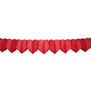 heart garland 6 m red flame retardant