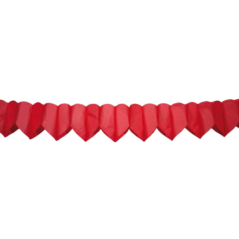 Heart Garland 6 m Red Flame Retardant