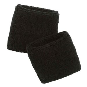 ergodyne unisex adult wrist terry cloth sweatband, black, pair us