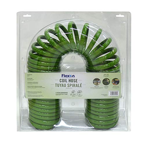 Flexon CH1225CN Coil Garden Hose, 25ft, Green