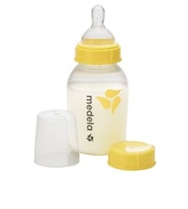 medela breast milk storage bottle, 5 ounce breastfeeding bottle, made without bpa, safe for dishwashers and microwaves