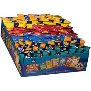 wise snacks grab and snack chips original mix variety bulk snack for fun and tasty snacking 0.75 ounce, 50 count gluten free, 0g trans fat, no preservatives