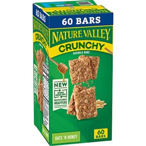 nature valley crunchy oats 'n honey granola bars, 60 bars, 44.7 oz (30 pouches)