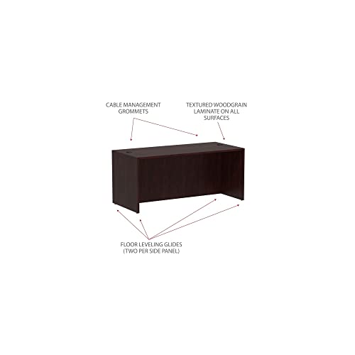 Alera ALEVA216630MY 65 in. x 29.5 in. x 29.63 in. Valencia Series Straight Front Desk Shell - Mahogany