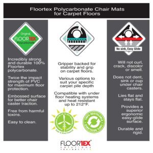 Floortex® Ultimat® Polycarbonate Rectangular Chair Mat for Carpets up to 1/2" - 48" x 60"