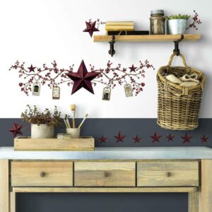 roommates rmk1276scs country stars and berries peel and stick wall decals