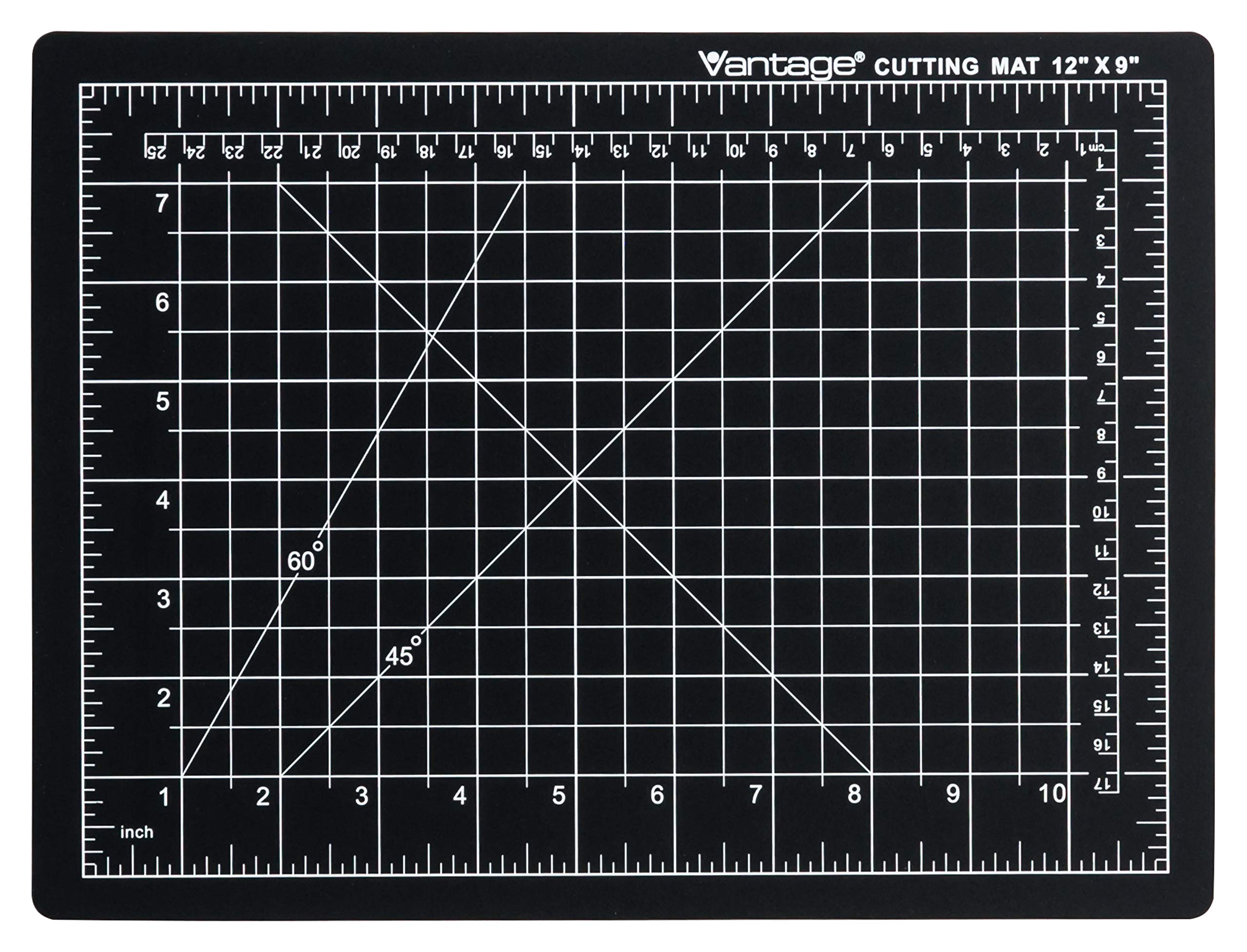 Dahle Vantage 10670 Self-Healing Cutting Mat, 9"x12", 1/2" Grid, 5 Layers for Max Healing, Perfect for Crafts & Sewing, Black