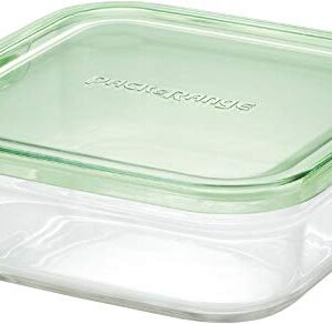 iwaki KC3247N-G Pack & Range Heat-Resistant Glass Storage Container, Green, Square, M, 27.1 fl oz (800 ml), Microwave