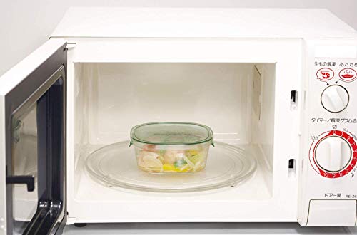 iwaki KC3247N-G Pack & Range Heat-Resistant Glass Storage Container, Green, Square, M, 27.1 fl oz (800 ml), Microwave