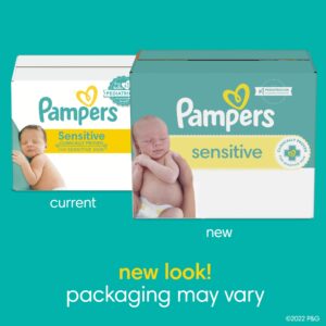 Pampers Sensitive Baby Wipes, Water Based, Hypoallergenic and Unscented, 3 Refill Packs (192 Wipes Total) [Packaging May Vary]