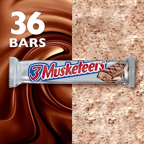 3 MUSKETEERS Candy Milk Chocolate Bars, Full Size, 1.92 oz Bar (Pack of 36) Box