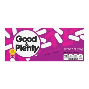 GOOD & PLENTY Licorice Fat Free, Candy Boxes, 6 oz (12 Count)