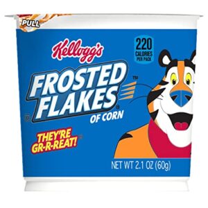 Kellogg's Frosted Flakes Breakfast Cereal Cups, 8 Vitamins and Minerals, Kids Snacks, Original, 25.2oz Case (12 Cups)