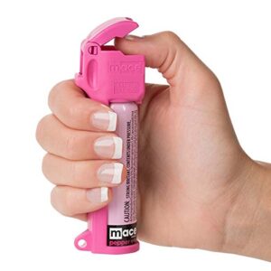 Mace Brand Personal Pepper Spray (Hot Pink) – Accurate 12’ Powerful Pepper Spray with Flip Top Safety Cap, Leaves UV Dye on Skin – Great for Self-Defense