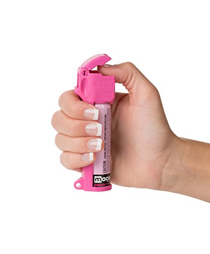 Mace Brand Personal Pepper Spray (Hot Pink) – Accurate 12’ Powerful Pepper Spray with Flip Top Safety Cap, Leaves UV Dye on Skin – Great for Self-Defense