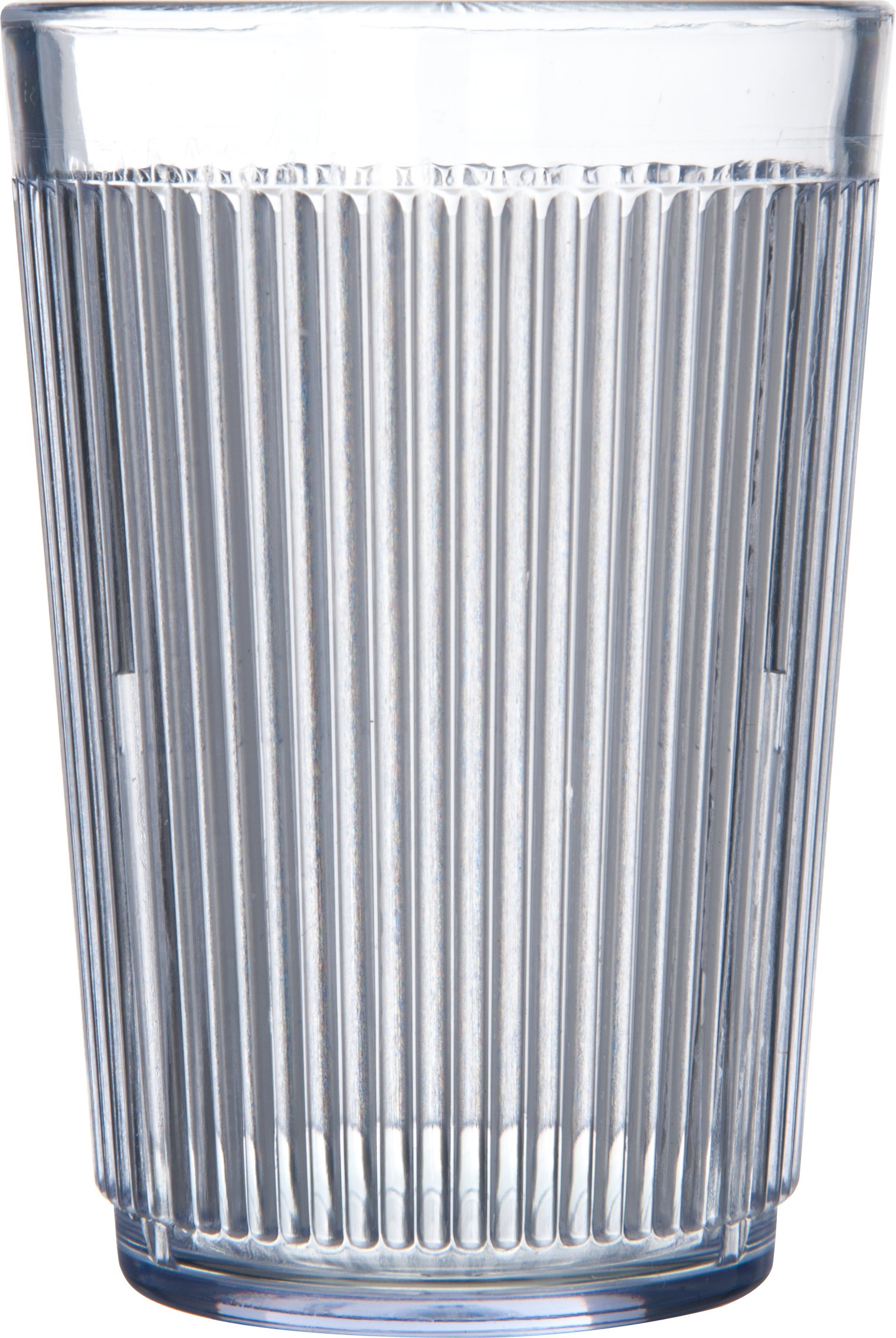 Carlisle FoodService Products Crystalon Stack-All Stackable Tumbler Plastic Tumbler with Ribbed Texture for Restaurants, Catering, Kitchens, Plastic, 8.4 Ounces, Clear