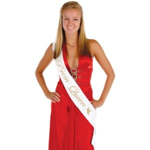 beistle prom queen satin sash