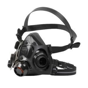 north honeywell home north 7700 series niosh-approved half mask silicone respirator, large (770030l), black