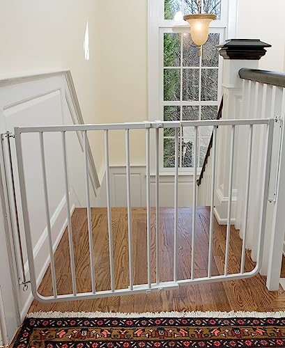 Cardinal Gates SS30 Stairway Special Baby Gate for Stairs - Adjustable Indoor Dog Gate - Aluminum Safety Gate for Kids & Pets - Can be Installed at Angles - 27 to 42.5 Inches Wide - White